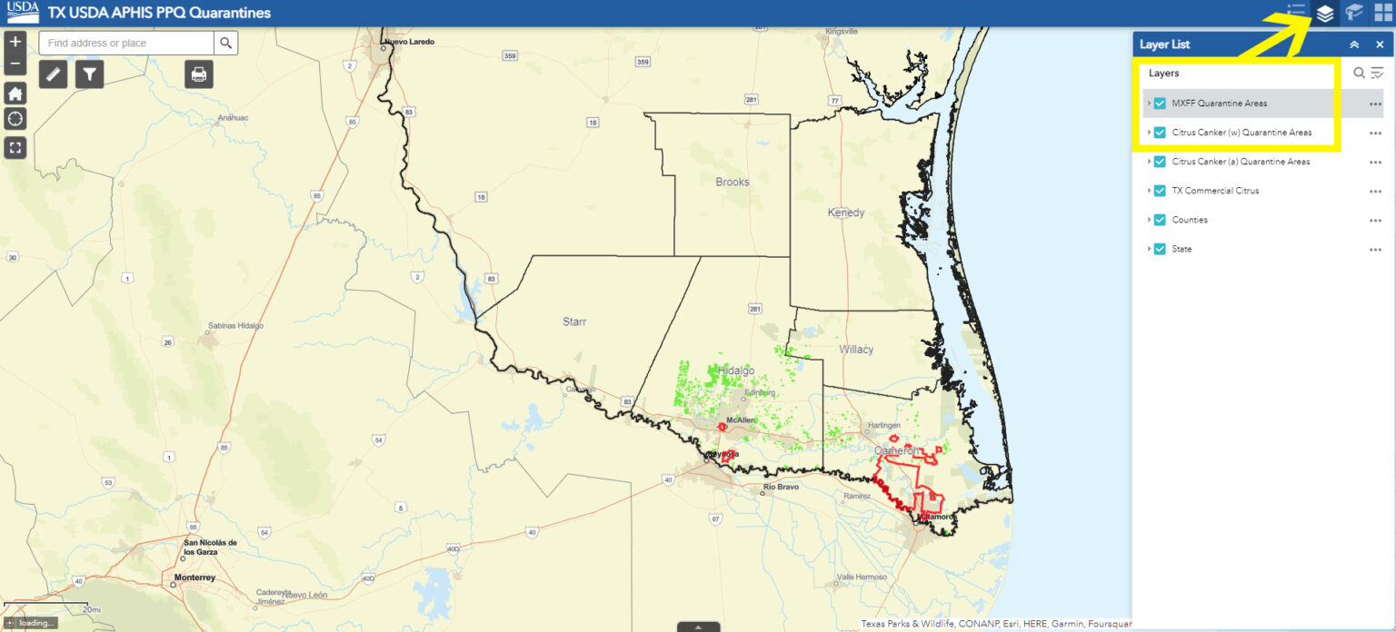 Texas Quarantine Maps - Citrus Alert